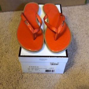 Coach Shoes | Red Leather Heel Sandals | Poshmark